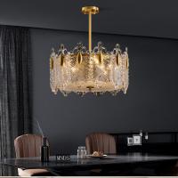 China Dining Room Nordic Glass Modern Crystal Pendant Light AC85V for sale