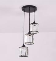 China E27 Lobby Decorative Metal Stair Crystal Pendant Light Height 16cm for sale