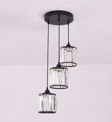 China E27 Lobby Decorative Metal Stair Crystal Pendant Light Height 16cm for sale