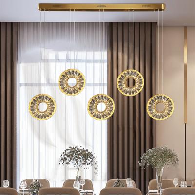 China Ring Creative Nodic Villa Led Modern Crystal Pendant Light Custom Fancy Luxury for sale