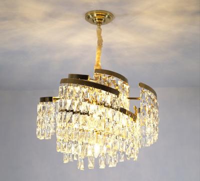 China Atmosphere Modern Metal And Crystal Pendant Lighting E14 Luxury Decor for sale