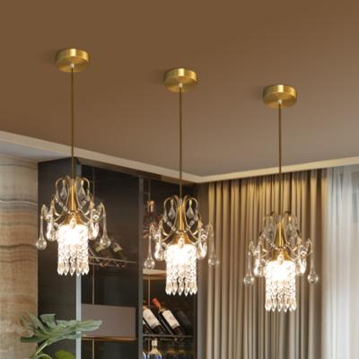 China Custom Apartment Modern Crystal Gold Pendant Light D23*H30cm for sale