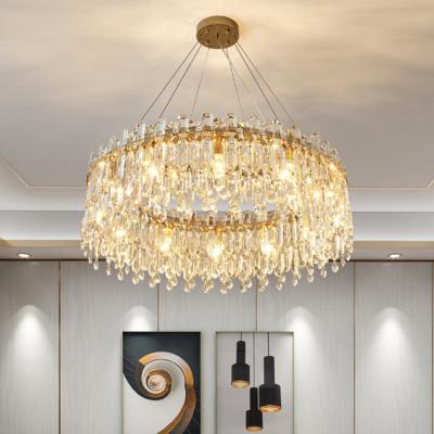 China Fancy Gold Crystal Pendant Lamp Bedroom Decorative 110lm for sale