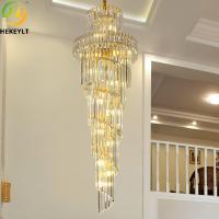 China Luxury High Crystal Pendant Light For Hallway Staircase Hall 265V for sale