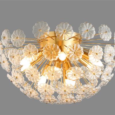 China Living Room Crystal Pendant Light Decorative Creative Flowers Shape for sale