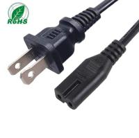 China Black USA Power Cord 10A 125V 2 Pin NEMA 1-15P Plug To IEC 320 C7 for sale