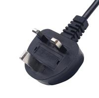 China Black UK Power Cord 3 Pin Plug To IEC 320 C13 AC Cable 10A 250V for sale
