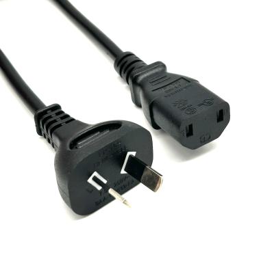 China Australia 2 Pin Plug Connector C17 AU Power Cords SAA Extension Cords 7.5A 250V Power Cables for sale