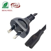 China RCM SAA Approved 7.5A 250V Indoor Power Cable with SAA 2PIN Plug and C7/C17 Connector for sale