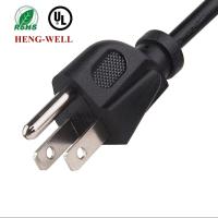 China USA 125V Power Cord in Black PVC with NEMA 5-15P Connector for sale