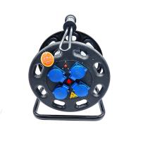 China 4 Way General Sockets IP54 Retractable Cable Reel Customized Length Heavy-Duty Industrial Waterproof Extension Cable Reel for sale