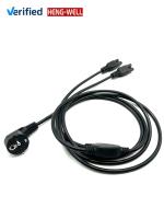China Eu Plug to IEC C15 *2 AC Power Extension Cord Y Splitter 16A 250V Current Rating in Black Red/Yellow for sale