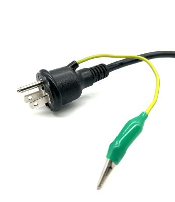 China Waterproof Japan Power Cord 125V Voltage Wiht 3 Pin Prong Plug A Foldable Grounding Pin for sale