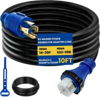 China RV Marine Power Generator Adapter Cord Nema 14-30P Nema SS2-50R 10AWG/4C for sale
