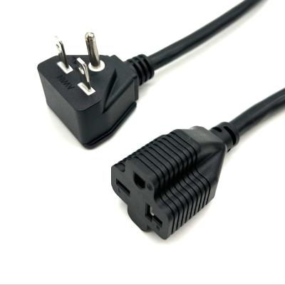 China Power Supply Cord Certified USA Extension Cable with NEMA 6-15P Plug to 6-15R for sale