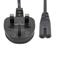 China UK Power Cords BS Customized 2 Pin Power Cord 3A Power Supply Cord 250V Copper IEC C7 Plug Angled for Home Hotel Restaurant Use for sale