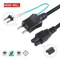 China 125V Japan PSE Power Cord 2 Pin with Ground Wire 1.8m Black for sale