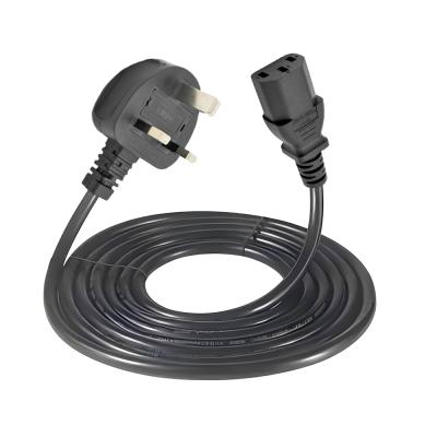 China UK 3 Pin Pure Copper Power Cord with C5 C13 BS 1363 Fuse Certified AC Power Plug Cable Consumer Electronics for sale