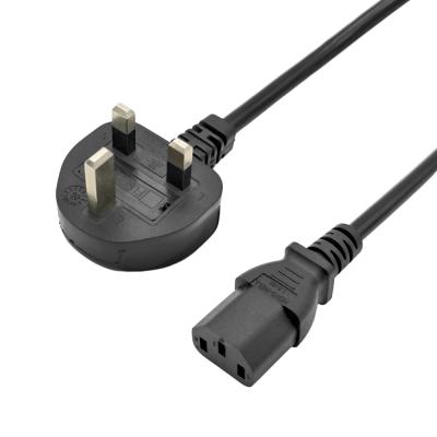 China Wholesale Power Supply Cord 13A 250V Uk Plug Cable Extension Power Cord IEC C13 to BS1363 3 Foot for Computer Power Cable for sale