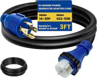China L14-30P Nema SS2-50R 3*6 + 1*8 AWG 4C Adapter Cord for Marine RV Power Generator 50A Rated Rubber Material for Instrumentation for sale