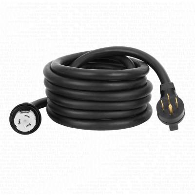 China Heavy Duty 50 Amp Generator Extension Cord 14-50P SS2-50R RV Transfer Switch Weatherproof Grip Handle SJTW Wire Type Home Backup for sale