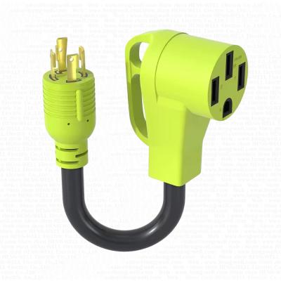 China 4 Prong 30 Amp 50 Amp RV Generator Adapter Cord L14-30P 14-50R 10 AWG SJTW 250V for RV Trailer Van Trailer 1FT Power Cord for sale