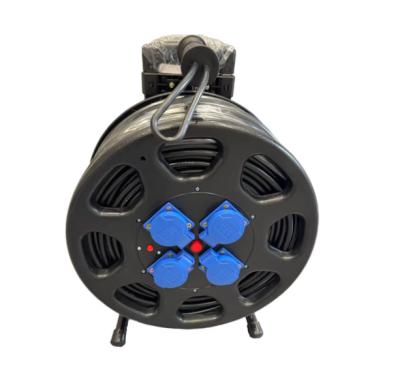 China EU Cable Reel Customized  Length Electrical Retractable Extension Cord Reel Portable Effort-saving Weather-resistant and Heavy-duty for sale