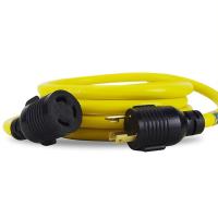 China Heavy Duty American Extension Cord L5-30P to L5-30R | 10 Gauge 10FT SJTW Cable with Twist Locking Design for sale