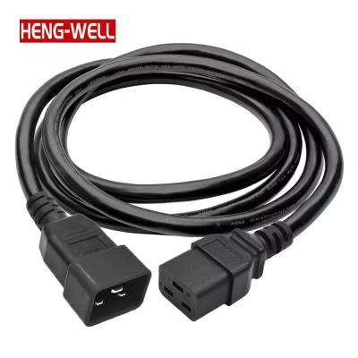 China Heavy-Duty 16A 20A 250V 2.5mm2 6 Ft (1.83 M) Power Cord for Computer C19 C20 Immersion Cooling System Male Female IEC End Type for sale