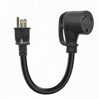 China RV Guard 30 Amp to 110 Volt Adapter Cord 12 Inch NEMA 5-15P to NEMA TT-30R SJTW Wire Type RV Electrical Power Adapter for sale