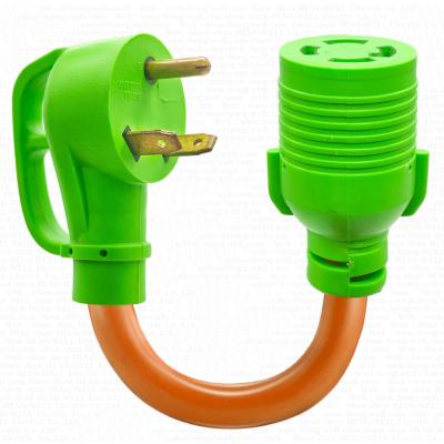 China 4 Prong to 3 Prong Adapter Extension Cord 10 Gauge STW Male TT-30P to Female L14-30R for House Generator 30A Rated Current for sale