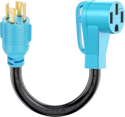 China 1 FT 10 Gauge STW USA Power Cord RV Generator Adapter with NEMA L14-30 Male Plug and NEMA 14-50 Female Plug SJTW Wire Type for sale