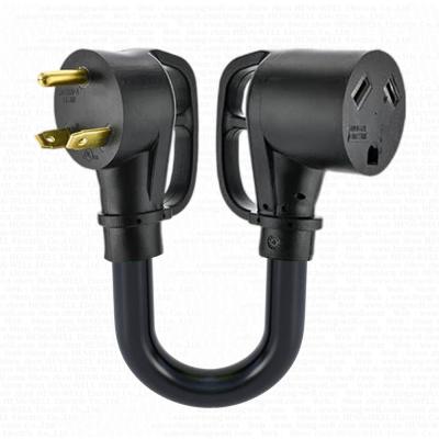 China 30 Amp RV Adapter Cord NEMA TT-30P Male to TT-30R Electrical Power Adapter for Camper Vans Trailers Motorhomes Caravans for sale