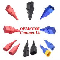 China High Quality Extension Cord IEC C13 C14 C19 C20 C21 250V/125V Blue/Red/Black Power Cord C14 Locakble Electric Extension Cable for sale