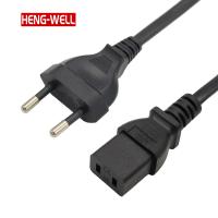China 2.5A Eu Power Cord with 250V IEC C9 Connector 2 Pin Power Extension Cords for Home Appliance for Hotel & Kitchen Use for sale