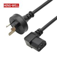 China HENG-WELL Customized Length 3 Pin Power Cord Right Angled C13/C5 Stripped End for PC TV Laptop Consumer Electronics Available for sale