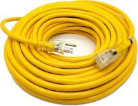 China 12/3 50ft Lighted Retractable Extension Cord NEMA 5-15P 5-15R Outdoor Heavy Duty IP65 Waterproof 15A 125V SJTW 100% Copper PVC for sale
