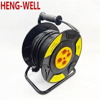 China Overheat Protector Cable Reel Black ABS Plastic Reel Metal Bracket Engineered for Cable Handling and Overheat Protection for sale