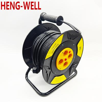 China Overheat Protector Cable Reel Black ABS Plastic Reel Metal Bracket Engineered for Cable Handling and Overheat Protection for sale