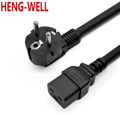 China High Quality EU 16A 250V AC 3 Pin Power Cord to C19 Computer Power Cable for sale