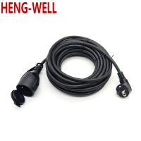 China Black EU CEE Female Plug Power Extension Cord Cable CE Certified for Computer & Home Appliance Use Customizable Length for sale