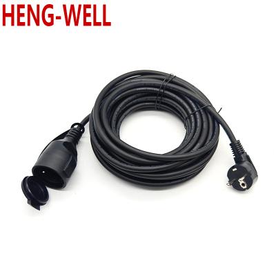 China Black EU CEE Female Plug Power Extension Cord Cable CE Certified for Computer & Home Appliance Use Customizable Length for sale