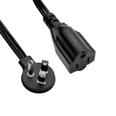 China UL Listed USA Power Cables Space-Saving 3 Pin Flat Plug Extension Cord for sale