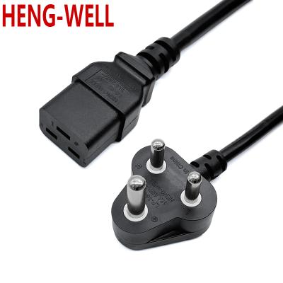China 1.2M 1.5M 1.8M 2M 3M OEM India Power Cord 16A Current Rating Type D Plug Suitable for Industrial Machinery and Equipment for sale