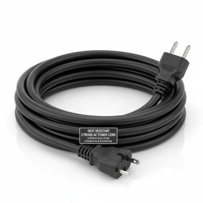 China Heat Resistant 2 Prong AC Power Cord Durable Insulation Suitable for Commercial and Residential Electrical Applications for sale