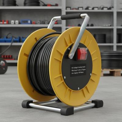 China 16A Leakage Protection Switch Cable Reel Featuring Wire Gauge 3 1.50 2.50 Sqmm Maximum Capacity 100 Meters Designed for Cable Handling for sale