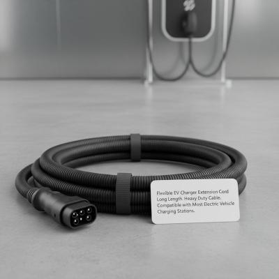 China Flexible EV Charger Extension Cord Long Length Heavy Duty Cable Compatible with Most Electric Vehicle Charging Stations for sale
