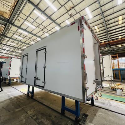 China 16ft JMC/JAC LC Model Refrigeration Truck Box Body With FRP Aluminum Duct Floor ISUZU Truck Chassis Spare Parts for sale