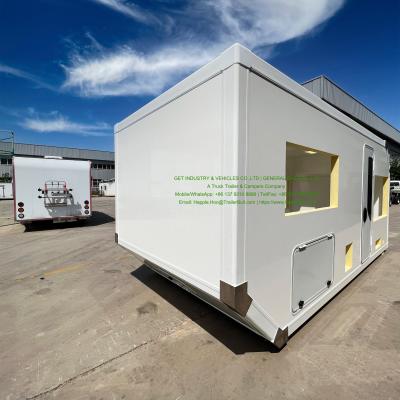 China FRP Glassfibre Reinforced Polyester 20ft Motorhome Truck Camper Box for Flat Bed Truck for sale