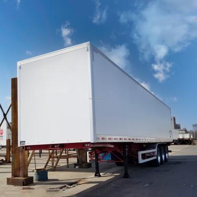 China 40ft 3 Axles Light Weight FRP Coating Insulation Box Truck Semi Trailer for Dry Freight Temperature Control Cargos for sale